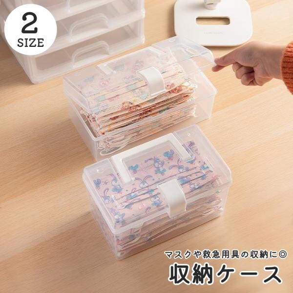 マスクや救急用具などの収納に◎取っ手付きクリア収納ケースです。【サイズについて】画像をご参照ください。【素材について】PP【カラーについて】生産ロットにより柄の出方や色の濃淡が異なる場合がございます。お使いのモニターや撮影時の光の加減などに...