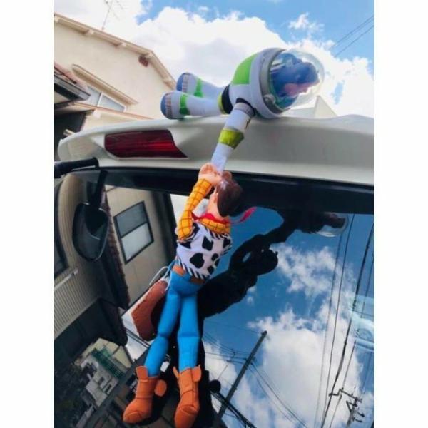 車用外装品 車外装 車ステッカー トイストーリー ウッディ バズ 車ぶら下がり人形