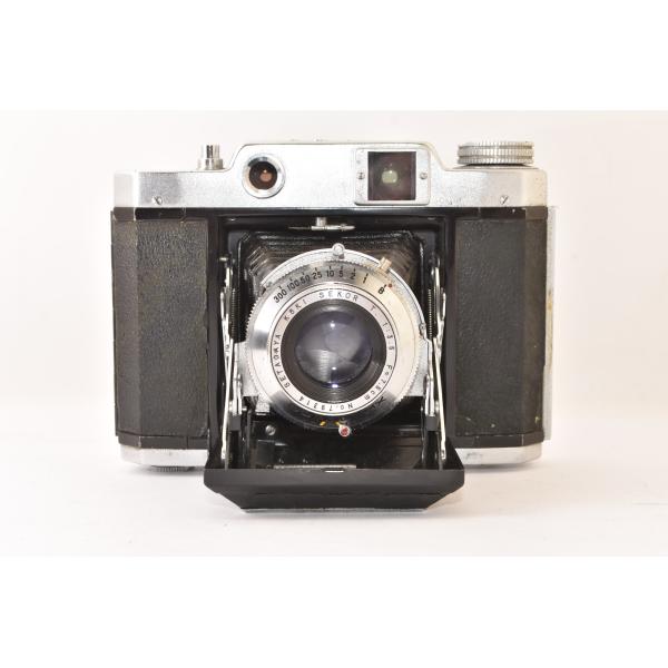 ※ジャンク扱いの為、ノークレーム、ノーリターンにてお願い致します。部品取り、研究用に如何でしょうか。SEKOR T 7.5cm F3.5 レンズ搭載で、シャッターはCOPAL-MX ！【外観】全体的に汚れやサビ、革剥がれやキズなど経年劣化に...