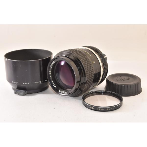 ※現状渡し、ノークレーム、ノーリターンにてお願い致します。「NEW NIKKOR」は非Ai仕様です！専用フード(HS-8) 付き！【外観】通常使用によるスレ、キズが見受けられます。アタリへこみなどの大きなダメージはありません。【光学系】レン...
