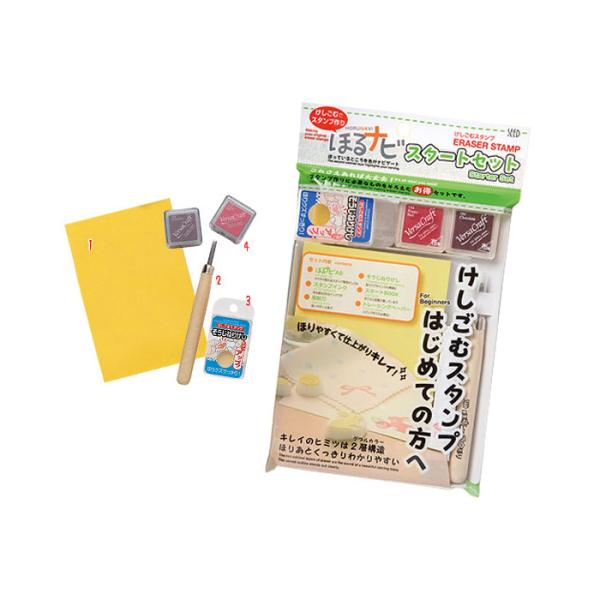 ほっているところをナビゲート♪２層構造のけしごむはんこ用けしごむなので、彫りあとがくっきりわかりやすい♪けしごむはんこをはじめてする方におすすめのスタートセットです。[セット内容]■ほるナビ 148x100x10.7mm■彫刻刀（三角刀）　...