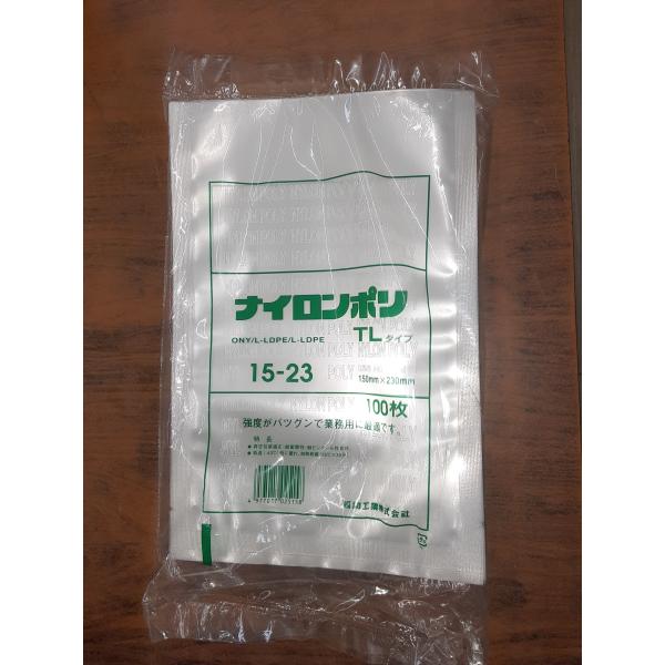 ナイロンポリ TLタイプ ポリ袋 （規格袋） 15-23   150mm × 230mm 福助工業　入数　1袋 【100枚】ボイル殺菌まで幅広く対応できます真空包装適正に優れていますフィルムのこしが柔軟で、真空包装・水物包装・冷凍食品での耐...