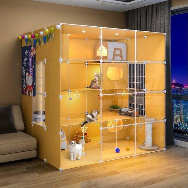 猫 ケージ キャットケージ 大型猫 広い 3段 4段 ワイド ステップ 横扉 多頭飼い 透明な猫ケージ ゲージ 猫ケージ ペット ベビー キャットタワー スタジアム 収納