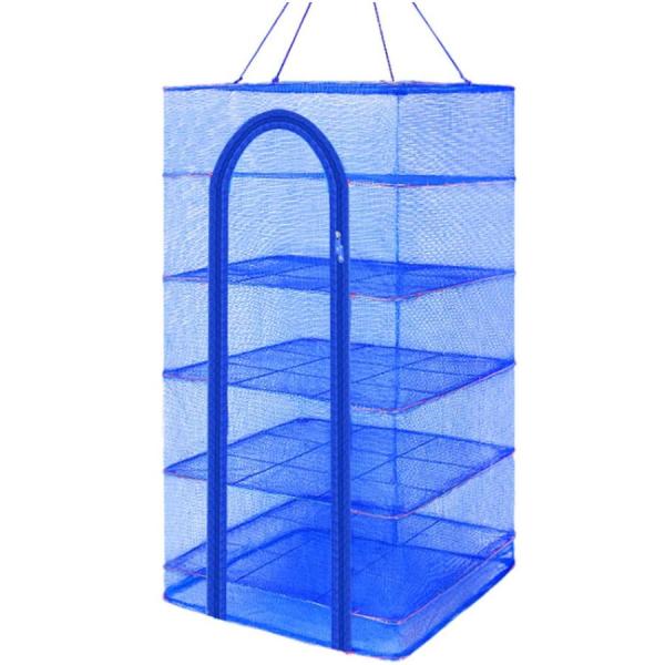 【高品質素材】展開サイズは50 * 50 * 100 cm，丈夫なナイロンとスチールのワイヤーでできており、耐久性があり、各層にはしっかりとしたサポートを提供するワイヤーループがあり。耐用性が優れて、長時間に使用できます。【5層ドライネット...