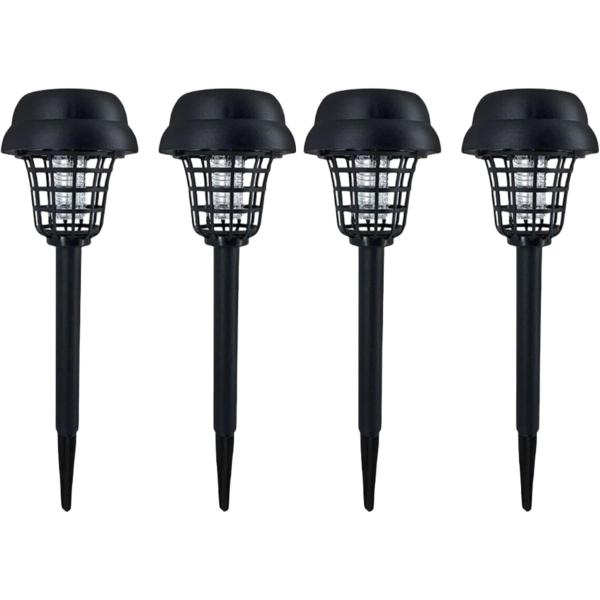 【セット内容】: 4本セットのガーデンライトで、広範囲をカバーできます。各ライトは高さ約30センチで、庭の照明に最適なサイズです【デュアル機能】: 蚊を寄せ付けない紫色LEDライトと、庭を照らすソーラーガーデンライトの2つの機能を兼ね備えて...