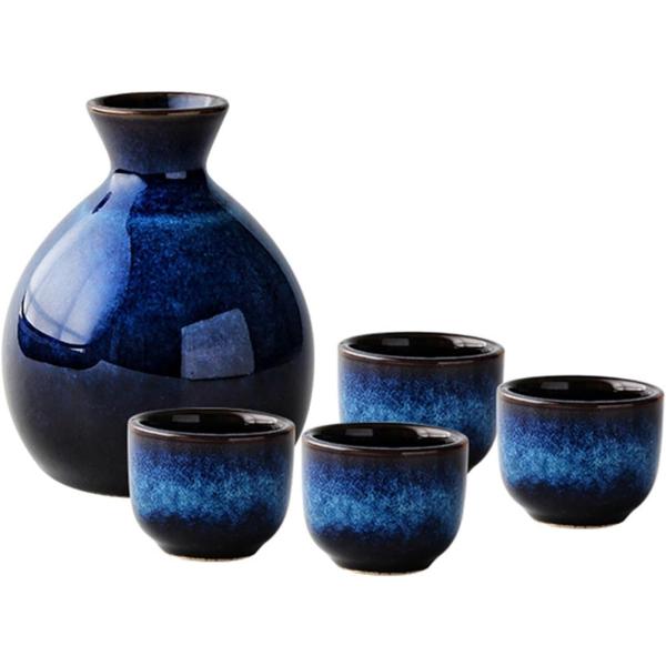 信頼の伝統工芸品：高品質の天然セラミックを使用しており、温かいお酒を入れても味が損なわれず、色あせることもありません。滑りにくい仕様で、食器洗い機や電子レンジにも対応しています。商品仕様：徳利のサイズは高さ11cm、幅4.2cm、容量360...