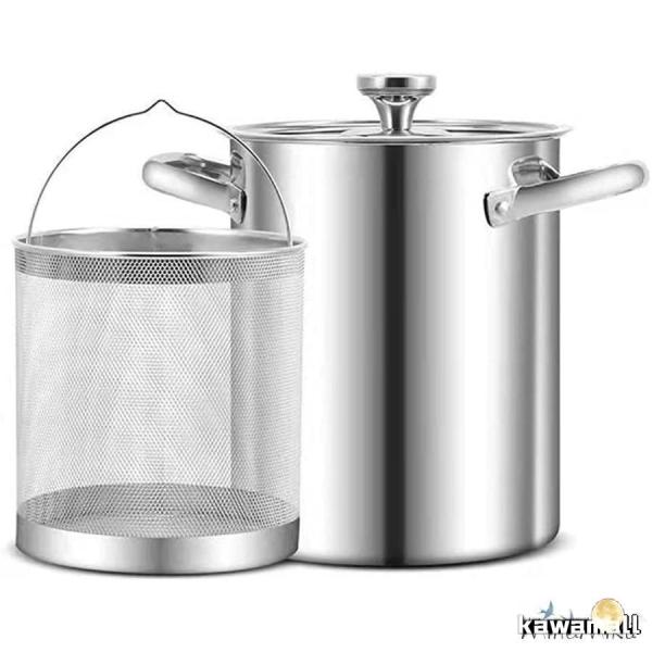 パスタ鍋 パスタポットガラス鍋蓋付 IH対応 ステンレス 野菜茹で用カゴ・パスタメジャー付 パスタポット寸胴鍋5Lパスタ鍋爆買