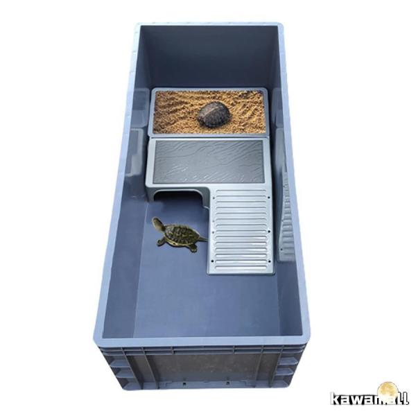 タートルタンク 亀 水槽 大型 プラスチック カメ用水槽 飼育ケース ケージ ボックス 大きい ボックス カメ槽 排水孔 ペット用品 爬虫類 両生類 アクセサリー 飼爆買