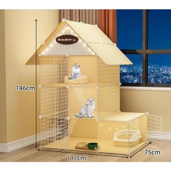 猫ケージ 大型 折りたたみ キャットケージ ドア付き ワイド扉 ペットケージ 小動物ケージ 多頭飼い 猫 ケージ 猫ゲージ ネコドア キャットハウス 留守番 保護 脱