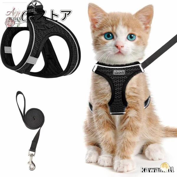 ・【面でを支えるハーネス型】愛猫の体をしっかり包み込み、首つりにならなく、首回りへの負担をカットしたベスト型のハーネスです。ハーネス全体で線ではなく面で支え、裏地のスポンジメッシュが衝撃を面で吸収してくれるので、体の弱い子や老猫にもぴったり...