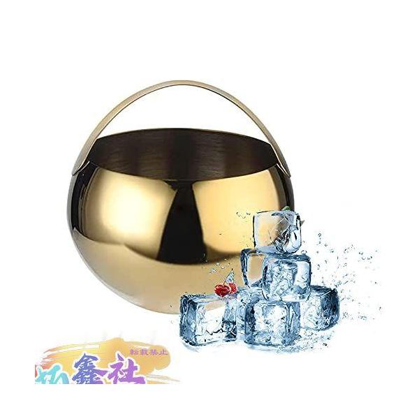 アイスペール 溶けない 二重構造 ステンレス 氷入れ 真空断熱 2L 2リットル 大容量 円型 おしゃれ 保冷用 プロ仕様 業務用 KTV バー パーティー 飲食店