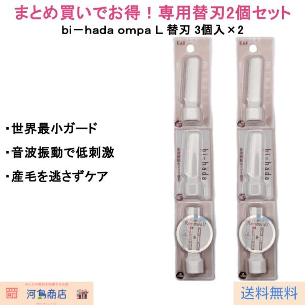 音波振動カミソリ「ｂｉ−ｈａｄａ ｏｍｐａ」専用の替刃、お得な２個セット（計６個）です。敏感肌ガードがより肌にやさしい剃り心地にリニューアルされました。定期的な交換のためのストックに最適です。【製品のポイント】１．世界最小ガード：カミソリの...