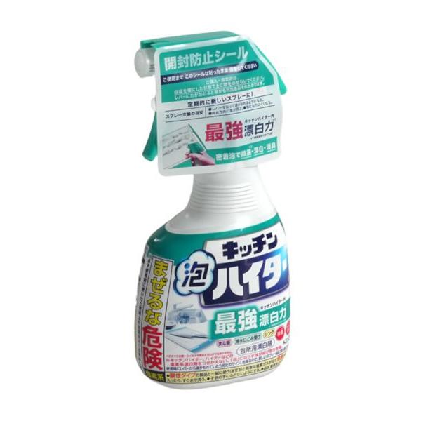 キッチン泡ハイターです。密着泡で除菌・漂白・消臭ができます。キッチンハイター内で最強の漂白力です。補充の際は「キッチン泡ハイター つけかえ用 400ml」(JAN:4901301435934)をお使いください。【 使えるもの 】プラスチック...