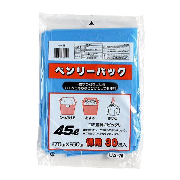 ゴミ袋、30枚入りです。手提げ付きでゴミ箱の取っ手に引っ掛けることができます。1枚ずつ取り出せて便利です。耳を結んで袋の口を閉じることができます。※非食品用です●1枚のサイズ(約)・800×700×厚さ0.02mm●1枚の容量(約)・45L...