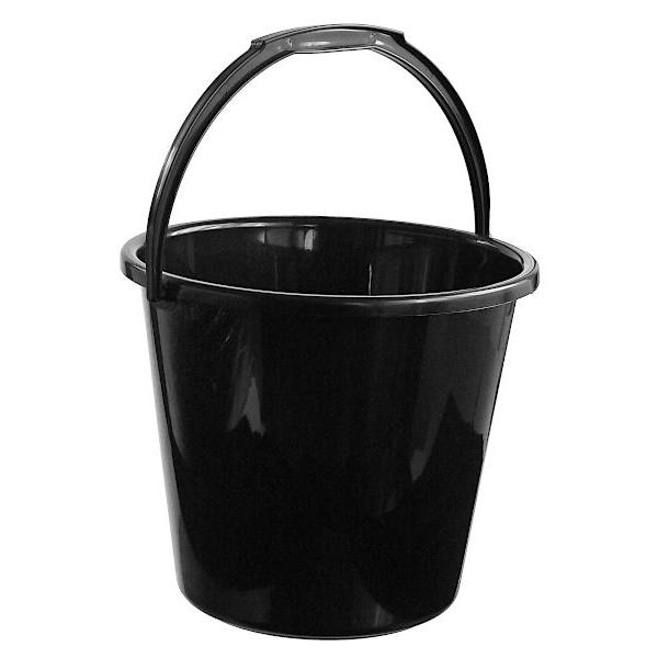 バケツです。10Lの大容量でたっぷり水が入ります。掃除・ガーデニング・レジャー等、様々な用途でお使いいただけます。●サイズ(約)・直径290×高さ250mm(持ち手含まず)●容量(約)・10L●色・ブラック●耐冷-20度●原料樹脂・ポリプロ...