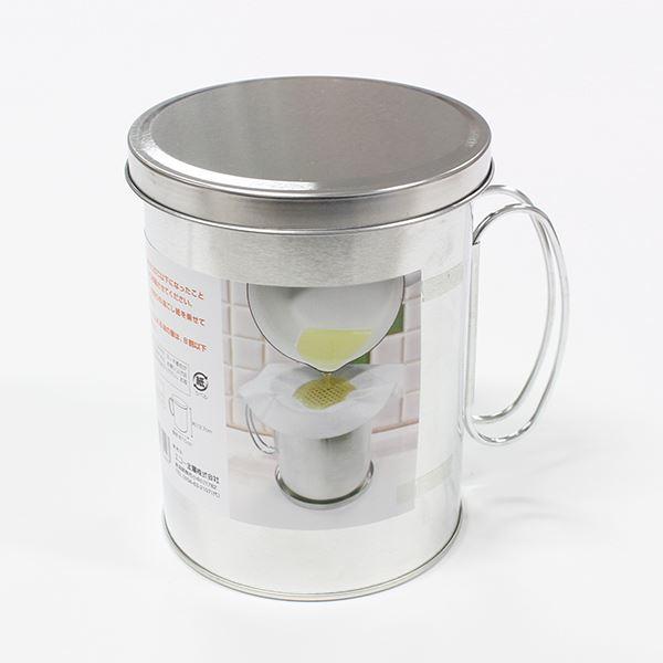 持ち手付きのオイルポットです。使用済みの油を保管できます。蓋と中蓋付きです。※油こし紙は別売りです※直火・食器洗浄乾燥機 非対応●外寸(約)・直径111×高さ137mm(持ち手含まず)●容量(約)・700ml●材質・本体:鉄(スズメッキ) ...