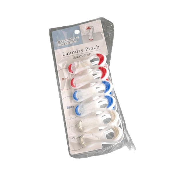 洗濯ピンチ、6個入りです。カラフルな洗濯ピンチ3色×各2個のセットです。お好きな色のピンチでお洗濯が楽しめます。●1個のサイズ(約)・24×67mm●色・赤 青 白●材質・本体:ポリプロピレン 滑り止め:TPR バネ:ポリアセタール●用途・...