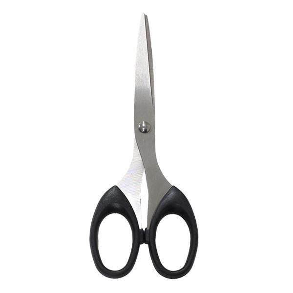 ハサミです。サビにくく丈夫なステンレス製のハサミです。紙やテープなどのカットに適しております。●サイズ(約)・160×58mm●耐熱70度/耐冷-20度●材質・刃部、リベット:ステンレススチール ハンドル:ABS樹脂●用途・鋏 ハサミ 文具...