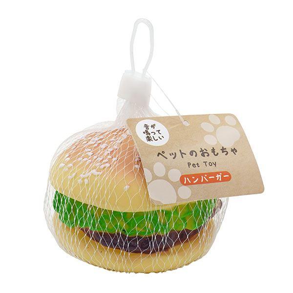 ペットのおもちゃです。やわらかいハンバーガーのペットのおもちゃです。噛むとピューと音が鳴って楽しいです。●サイズ(約)・87×56mm●材質・本体:塩化ビニル樹脂 笛:ポリエチレン●用途・ペット 犬 オモチャ 飼育 トイ●キーワード・ぺっと...