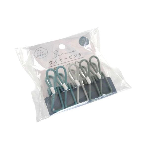 ワイヤーピンチ、5個入りです。ズレにくい被膜加工を施したワイヤーピンチです。洗濯物やインテリアなどにもお使いいただけます。●1個の当店計測サイズ(約)・55×17×30mm●材質・被膜:塩化ビニル樹脂 中材:鉄●用途・ワイヤー ピンチ 洗濯...