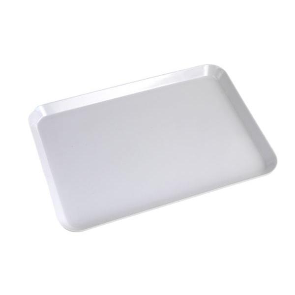 メラミントレイです。シンプルなホワイトのメラミントレイです。配膳や調味料置きなどにも使えます。※電子レンジ・オーブン・食器洗浄機・乾燥機 非対応●サイズ(約)・305×215mm●色・ホワイト●耐熱80度●材質・メラミン樹脂 ユリア樹脂●用...