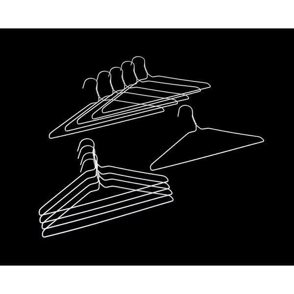 ワイヤーハンガー、10本入りです。場所を取らないワイヤータイプのハンガーです。洗濯物干しやクローゼットなどでの衣類収納に役立ちます。※色の指定はできません●1本のサイズ(約)・410×220mm●耐荷重(約)・1kg●材質・スチール ポリエ...