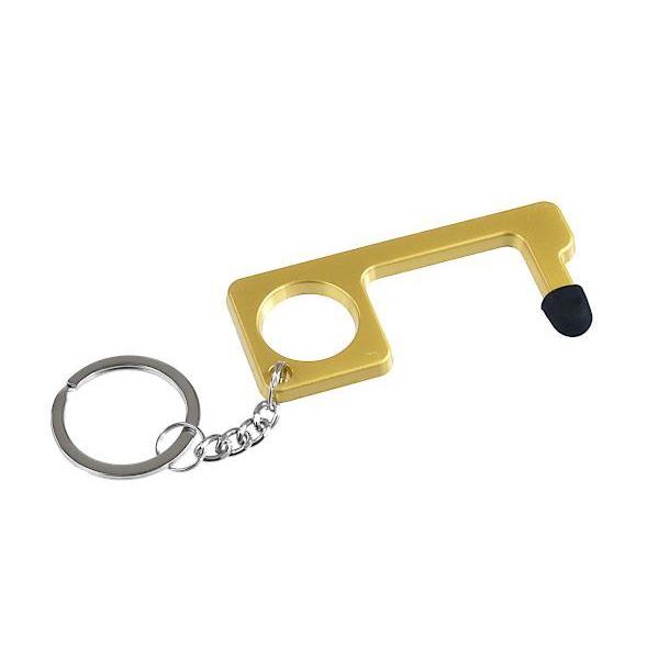 ノータッチフックです。ドアノブやつり革など、直接触れたくないときに使えます。先端にシリコンカバー付きで、ATM等のタッチパネルの操作もできます。カギやバッグにキーホルダーとして携帯できます。※防水仕様ではございません※色の指定はできません●...