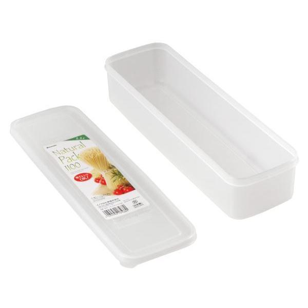 食品保存容器です。長さがありパスタなどの保存にも使えます。フタをはずして電子レンジで使えます。※油の多い食品の加熱調理はお避け下さい※オーブン・グリル 非対応●外寸(約)・29×9.3×高さ6cm(フタ含む)●容量(約)・1.1L●耐熱14...