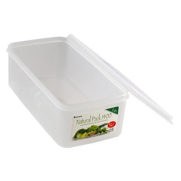 食品保存容器です。使いやすいシンプルな保存容器です。フタをはずして電子レンジで使えます。※油の多い食品の加熱調理はお避け下さい※オーブン・グリル 非対応●外寸(約)・22.1×11.6×高さ7.5cm(フタ含む)●容量(約)・1.4L●耐熱...