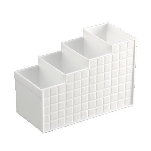 ○リモコンスタンドです。リモコン類を収納するのに便利です。小物、文房具などの収納にもおススメです。●サイズ（約）・７４×１６５×高さ１０８ｍｍ●色・ホワイト●耐熱１２０度／耐冷−２０度●原料樹脂・ポリプロピレン●用途・リモコン収納　小物入れ...