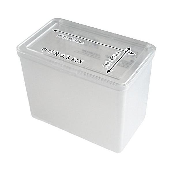 収納ボックスです。フタが透明で中身がわかりやすいです。小物などをまとめて収納するのに便利です。●サイズ(約)・85×142×高さ112mm●色・クリア●原料樹脂・本体:ポリプロピレン フタ:スチロール樹脂●用途・ボックス ケース 収納 小物...