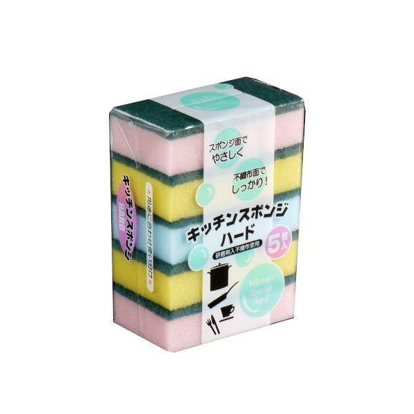 キッチンスポンジ、5個入りです。不織布とウレタンスポンジを貼り合わせたキッチンスポンジです。不織布面には研磨粒子を接着しております。鍋やフライパンなどのコゲ付きもスッキリ落とせます。磨き・洗いなどの用途に応じて、両面使い分けできて便利です。...