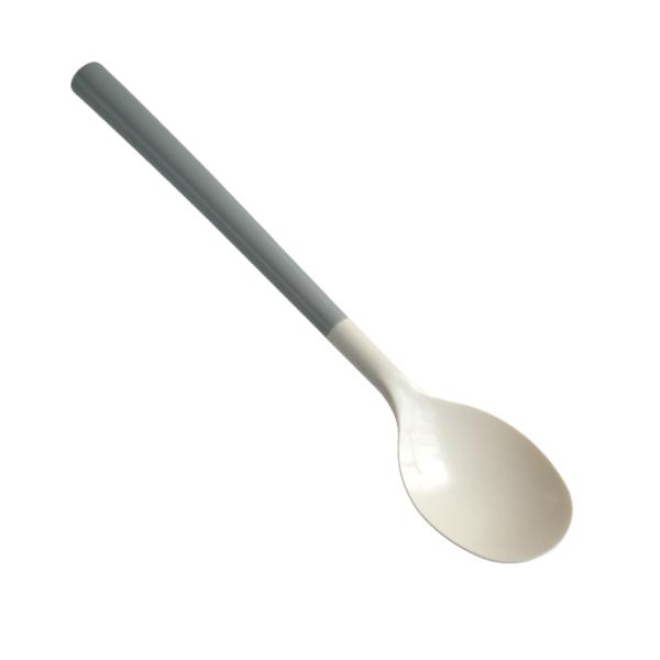 テーブルスプーンです。シンプルで使いやすいツートンカラーのABS樹脂製のスプーンです。柄が丸くて持ちやすいです。食洗機使用可能です。※直火・グリル・オーブン●サイズ(約)・190mm●耐熱90度/耐冷-20度●材質・ABS樹脂●用途・スプー...