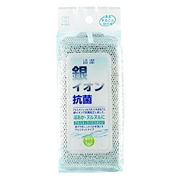 バススポンジです。ソフトで泡立ちのよいスポンジをポリエステルアルミ蒸着ネットで包みました。アルミメッシュとスポンジの両方に銀イオンの抗菌効果を施しております。アルミネットが湯アカをしっかりかき落とします。※塩素系・酸素系のカビ除去剤・漂白剤...