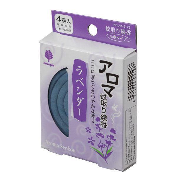 アロマ蚊取り線香、4巻入りです。ほのかに香りがただようお香感覚の小巻タイプの蚊取り線香です。線香立てが付属しております。1巻の燃焼が約2時間で使いきりに便利です。※リニューアルによりパッケージや成分が異なる場合がございます●1個のサイズ(約...