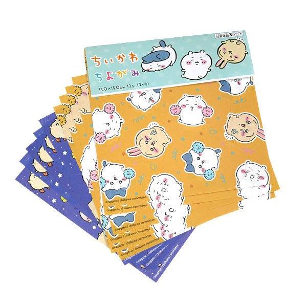 ちよがみ、12枚入りです。2柄×6枚のちいかわのちよがみです。折り紙を折ったり切って貼って自由に楽しめます。●1枚のサイズ(約)・150×150mm●対象年齢・3歳以上●材質・紙●用途・折り紙 千代紙 紙 用紙 オモチャ●キーワード・おりが...