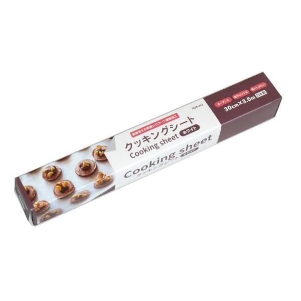 クッキングシートです。裏表使える両面シリコーン樹脂加工です。油や水分を通しにくく、調理器具や食器の後片付けが簡単です。オーブンや電子レンジで、また落しぶたにも使用できます。●サイズ(約)・300mm×長さ3.5m●色・ホワイト●耐熱250度...