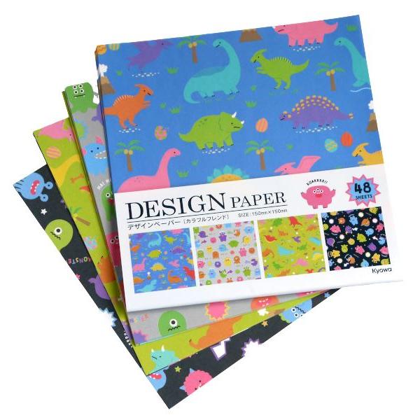 デザインペーパー、48枚入りです。カラフルフレンドの4柄のデザインペーパーです。切ったり貼ったり自由に加工して使えます。●1枚のサイズ(約)・150×150mm●材質・紙●用途・デザインペーパー 折り紙 用紙 ハンドメイド 工作 文具●キー...