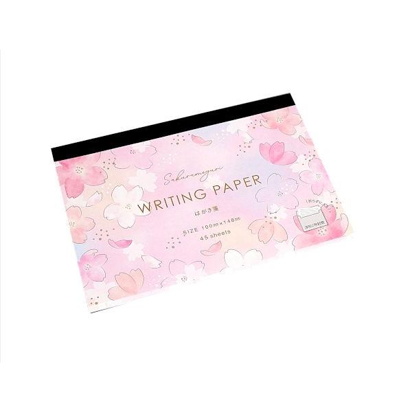 はがき箋、45枚です。桜柄のはがき箋です。洋形2号封筒に折らずに入ります。※色・柄の指定はできません●1枚のサイズ(約)・100×148mm●材質・紙●用途・便箋 レター 手紙 郵便 文具 筆記●キーワード・びんせん れたー てがみ ぶんぐ...