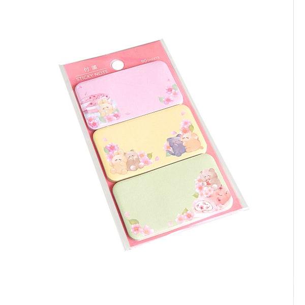 ふせん、90枚入りです。桜とスイーツ柄のふせんです。サッとメモして貼り付けられます。●1枚のサイズ(約)・36×60mm●材質・紙●用途・付箋 メモ 文具 オフィス 事務用品●キーワード・ふせん めも ぶんぐ おふぃす じむ 100円ショッ...