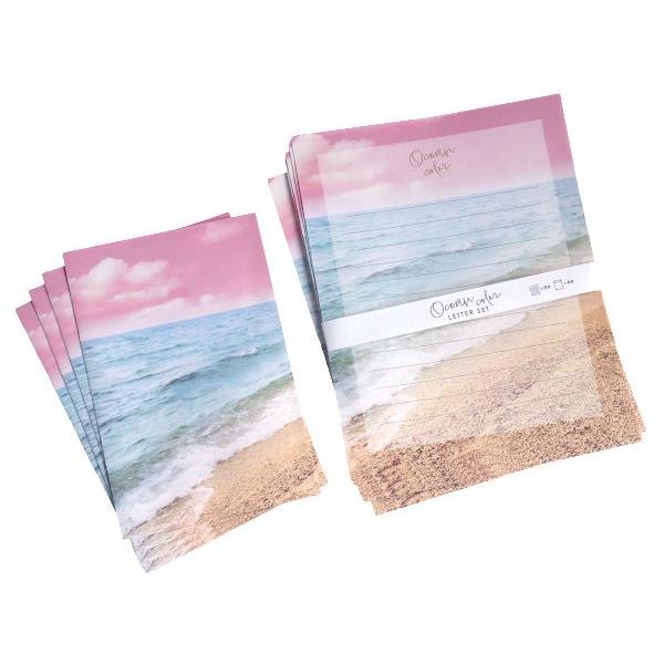 レターセットです。オーシャンカラーのレターセットです。便箋8枚/封筒4枚のセットです。大切な方にお手紙を書いてみませんか。※色・柄の指定はできません●1枚の当店計測サイズ(約)・封筒:148×98mm●材質・紙●用途・便箋 封筒 レター 手...