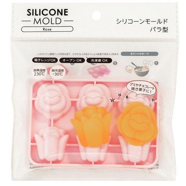 バラ型のシリコーンモールドです。生地を流して固めるだけで簡単に成型できるシリコン製モールドです。かわいバラ型のお菓子が作れます。※オーブントースター 非対応●サイズ(約)・103×70×20mm●耐熱230度/耐冷-30度●材質・シリコーン...