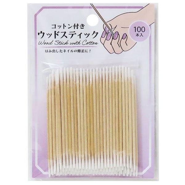 ウッドスティック、100本入りです。ウッドスティックの先端にコットンがついて使いやすいです。はみ出したネイルの修正に便利です。※天然素材の為、形や色の違い、欠け(傷や窪み)等有り●1本のサイズ(約)・72mm●材質・天然木(樺材) 綿●用途...