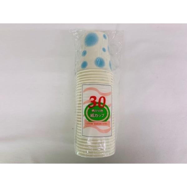○紙コップ、３０枚入りです。ふんわりした水玉模様のデザインです。グリーン・ピンク・ブルーのカラーが各１０個ずつ入っております。アウトドア・レジャー・パーティー・イベントなどのドリンクの提供にオススメです。※蛍光染料は使用しておりません。※飲...