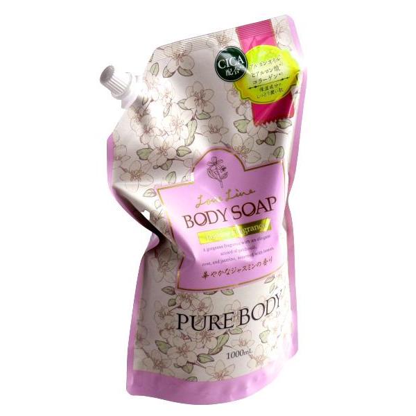 ボディソープです。別売りの本体「ボディソープ本体 ピュアボディ CICA配合 ジャスミンの香り 500ml」(JAN:4978951300318)に詰め替えてお使いください。保湿成分配合でしっとり潤います。華やかなジャスミンの香りです。●サ...