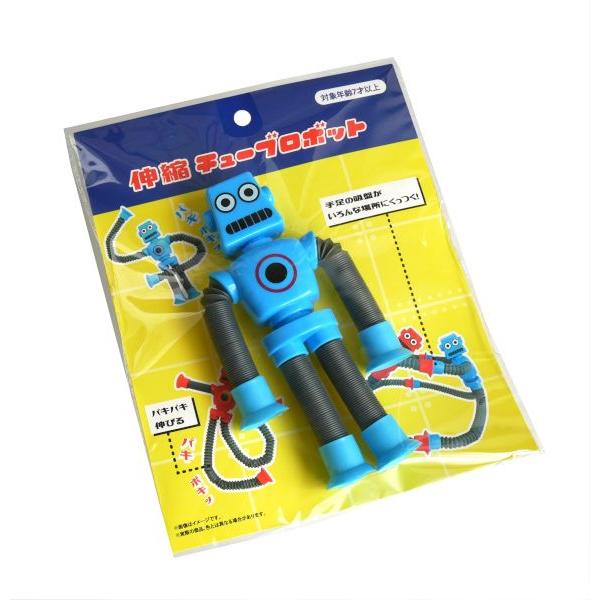 伸縮チューブロボットです。手足がパキパキ伸びるロボットです。手足の吸盤がいろんな場所にくっつきます。※色の指定はできません●サイズ(約)・140×150×25mm●対象年齢・7歳以上●材質・ポリプロピレン ポリエチレン 熱可塑性ゴム●用途・...