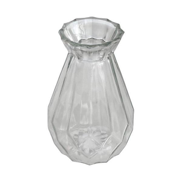 グラスベースです。ダイヤカットデザインのガラス製の花瓶です。手軽にお花を活けられます。※ガラス製の為気泡や歪み傷・サイズが異なる場合がございます※焼き物の為、傷や凹み等がある場合有り●サイズ(約)・150×95×95mm(くびれ部:内径35...