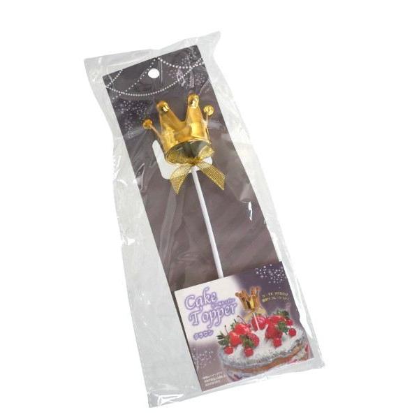 デコレーションピックです。バルーン風のメタリックなクラウンのピックです。バースデーケーキが華やかになります。※色の指定はできません●サイズ(約)・190×55×55mm●材質・ポリプロピレン ポリエステル●用途・ケーキ ピック バースデー ...