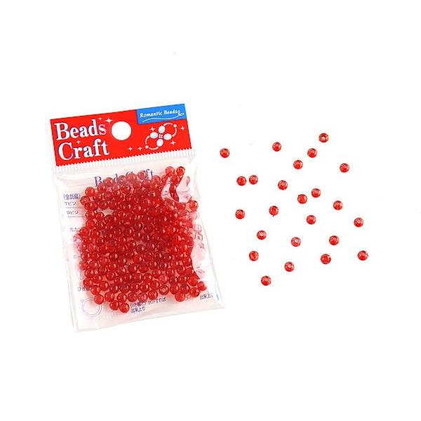 〇直径４ｍｍの丸ビーズです。アクセサリー作りなどのパーツとしてお使いください。別売りのテグスや金具等と組み合わせれば、オリジナルの作品が作れます。●１個のサイズ（約）・直径４ｍｍ●内容量（約）・７ｇ●色・赤●用途・ビーズ玉　アクセサリー作り...