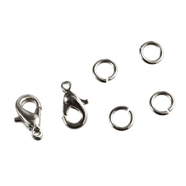 〇ナスカン、２個入りです。丸カンやビーズなどを取り付ければ、ネックレスやブレスレットが作れます。パーツの付け替えや、オリジナルのアクセサリー作りにオススメです。※サビの原因となる為、湿気・塩気の多いところに放置しないでください。●１個のサイ...